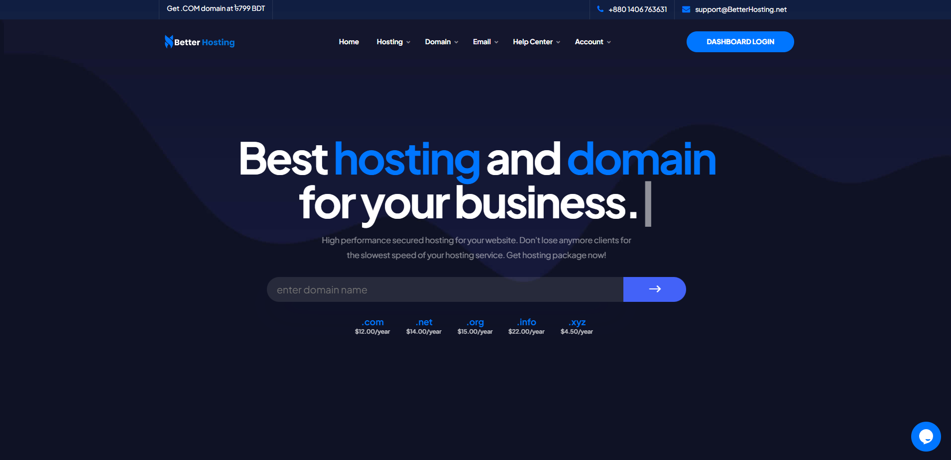 Dashboard - BetterHosting